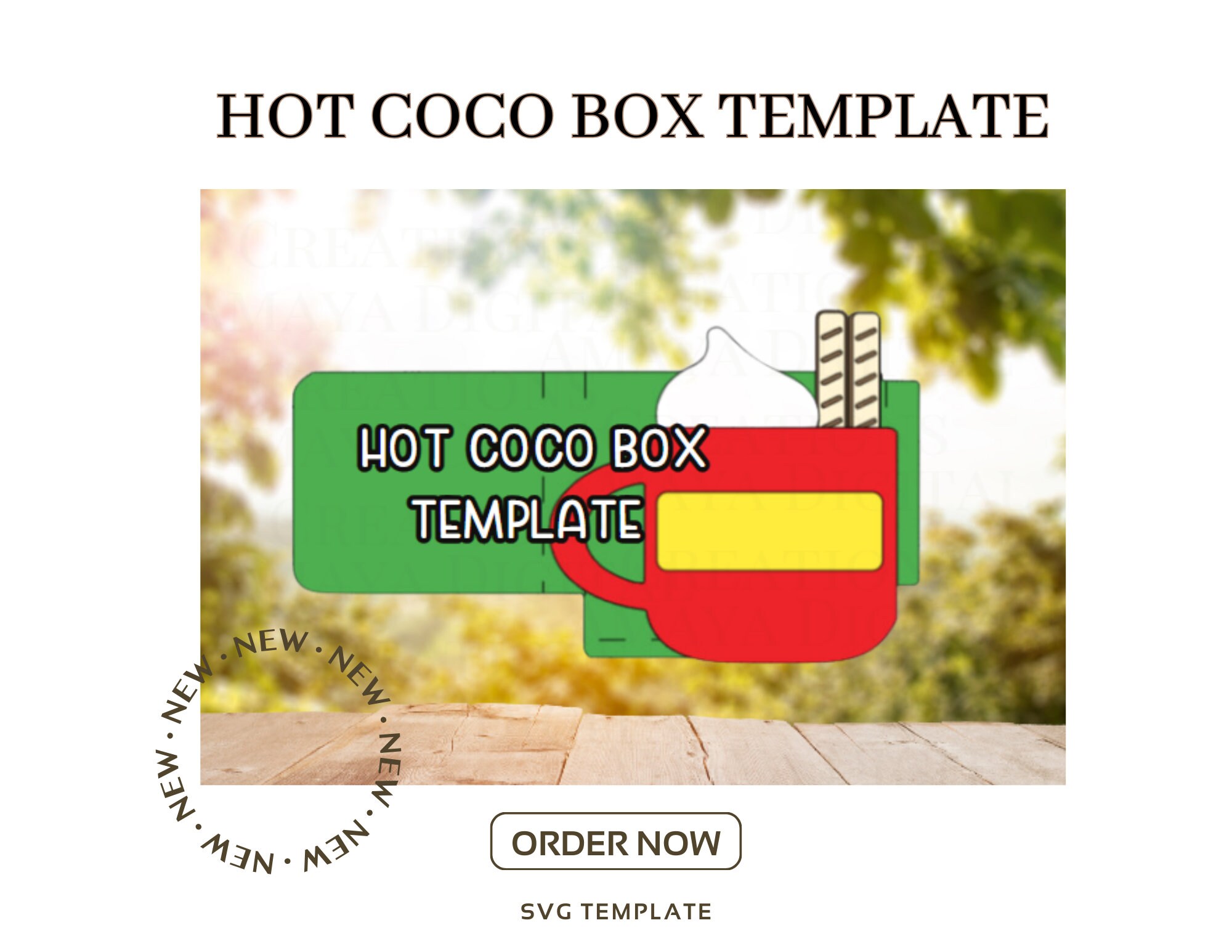 Hot Coco Box Template Digital Cut File SVG Make Your Own Hot Coco ...