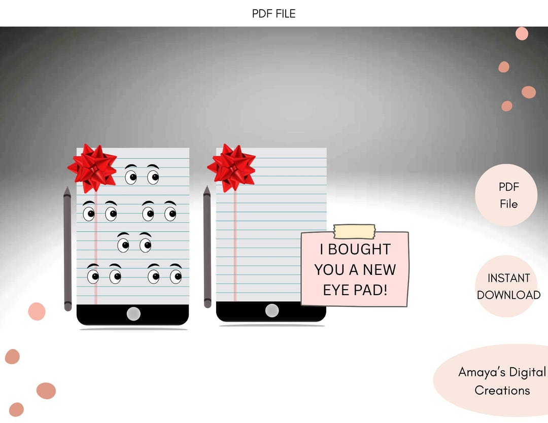 Funny Eye Pad Printable | Eye Pad Gag Gift | Christmas Pun Gift Tag ...