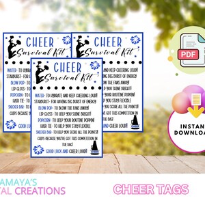 Royal Blue Printable Cheer Survival Kit | Cheer Competition Gift Idea ...