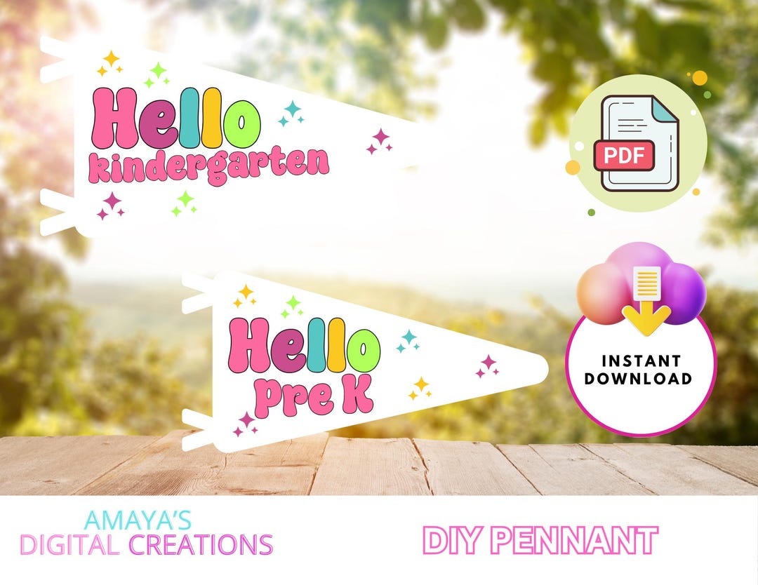 School Pennant Flag | First Day of School Flag | Pastel Pennant Flag ...