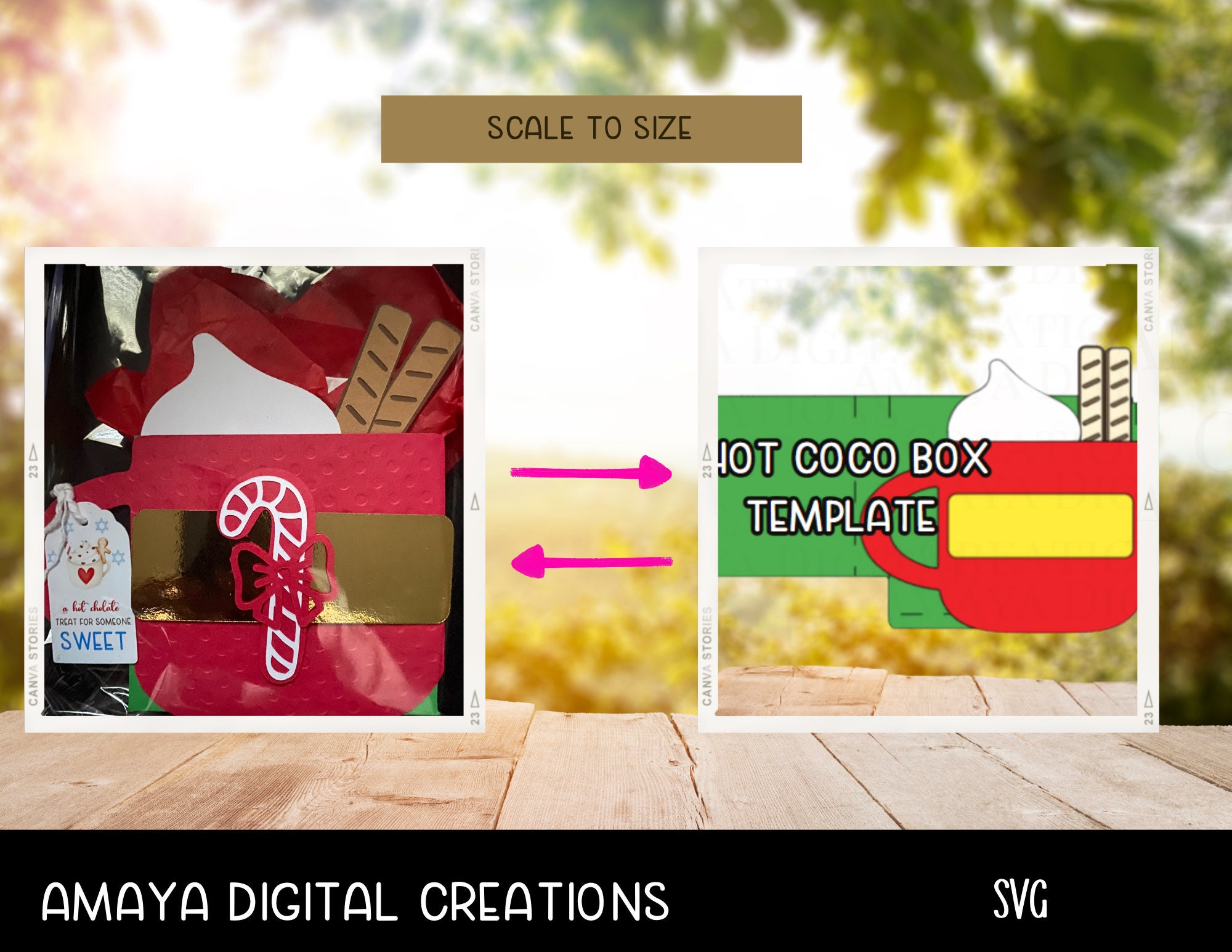 Hot Coco Box Template Digital Cut File SVG Make Your Own Hot Coco ...