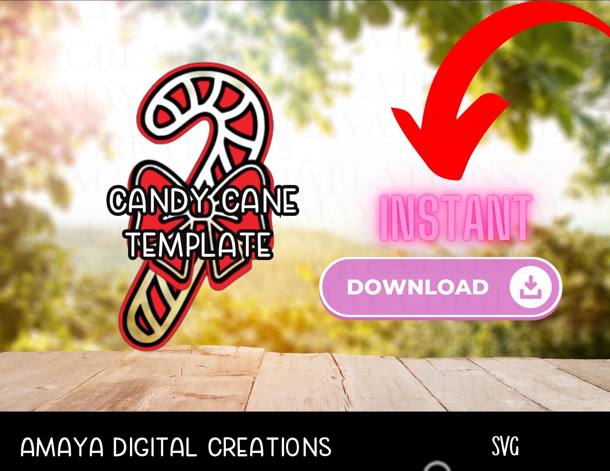 Candy Cane SVG, Instant Download, Cricut Cut Files, Download and Cut - Etsy