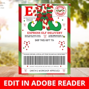 Editable Elf Shipping Label Template |elf Mail Label | Digital Download ...