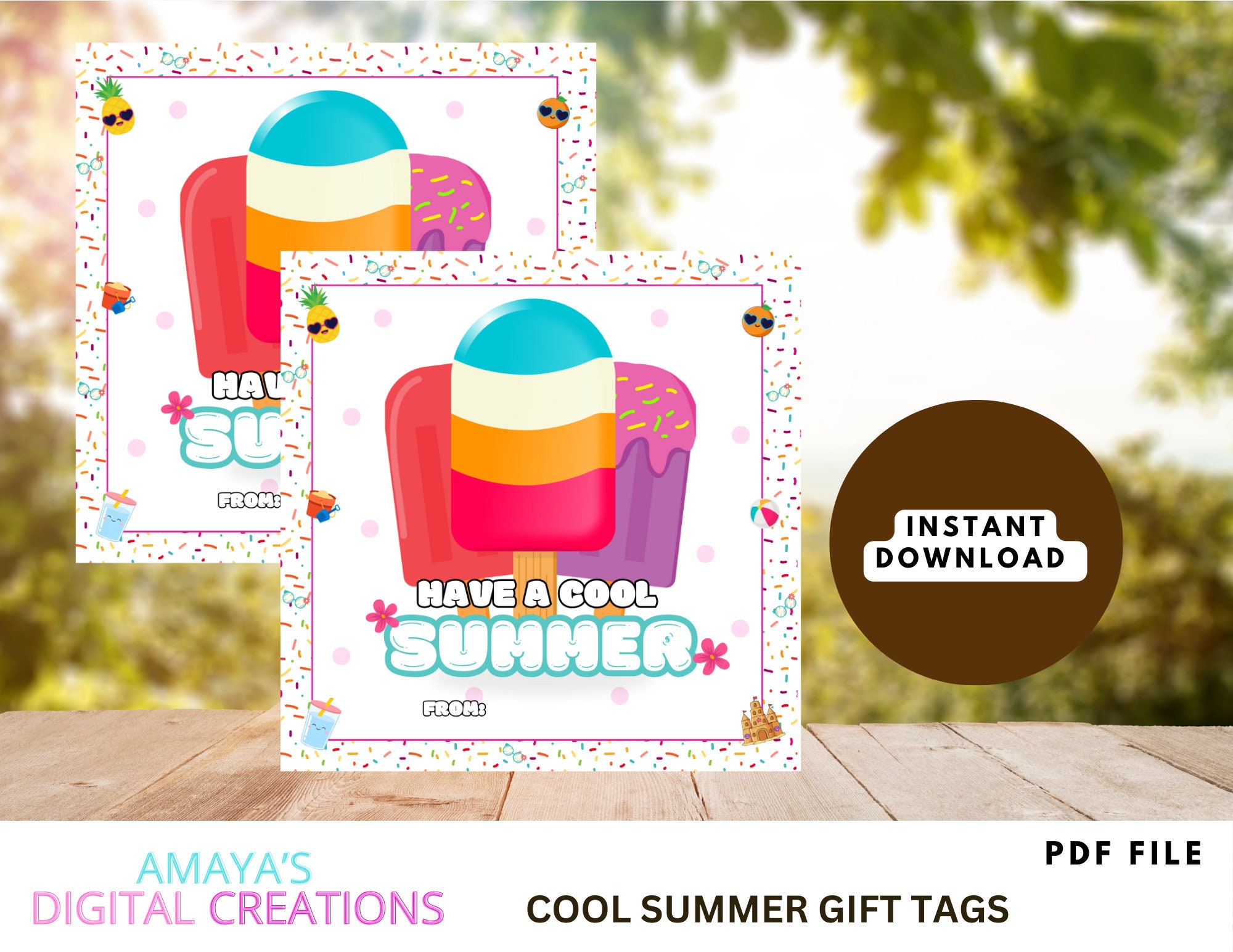 Hope You Have A Cool Summer Printable Gift Tag, End of School Year Tags ...