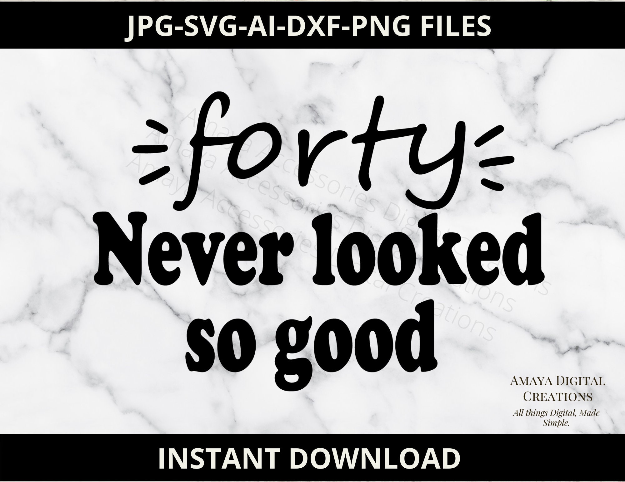 Forty Never Looked so Good SVG Cute Birthday SVG 40th | Etsy