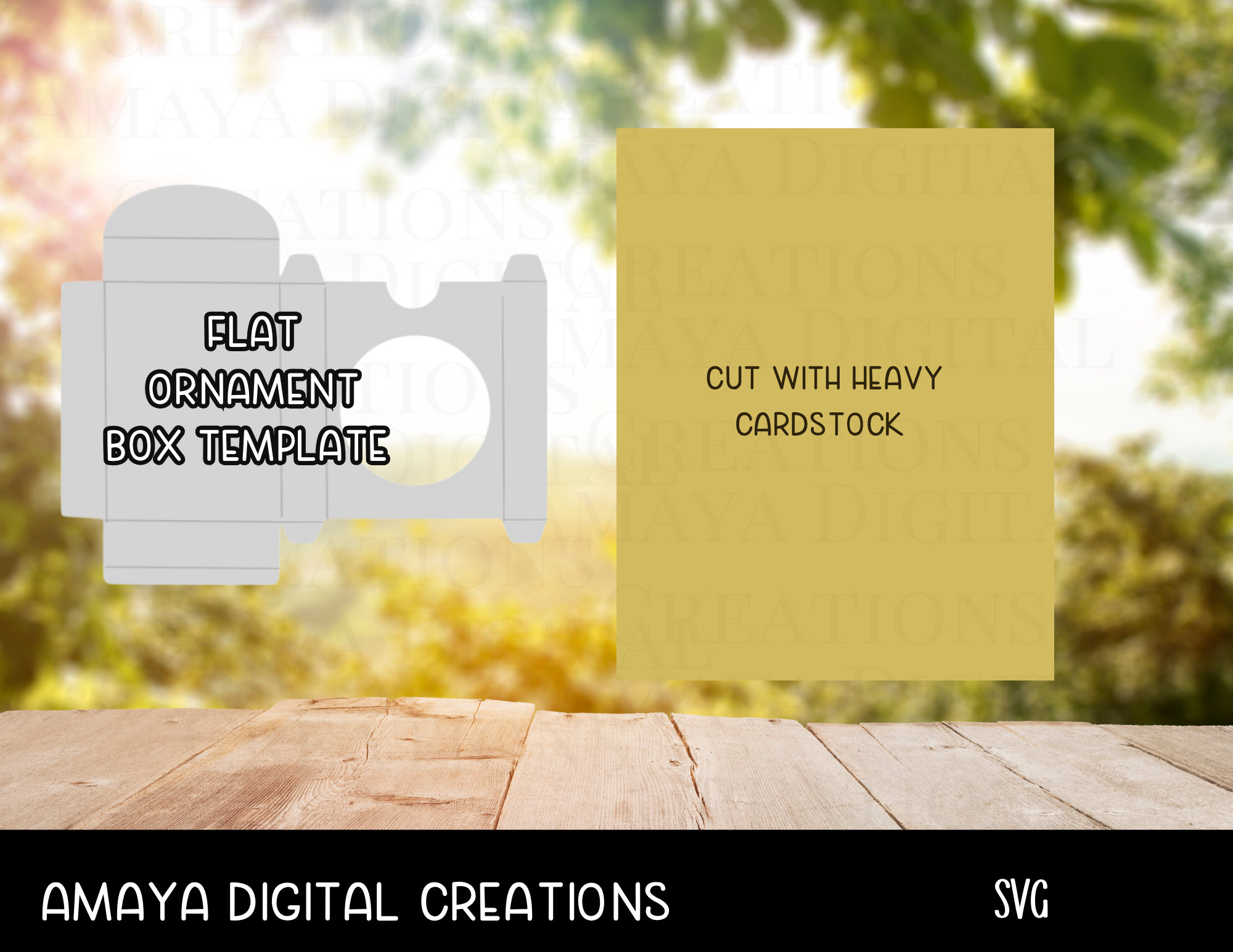 Flat Box Ornament Template Digital Cut File SVG PNG Make Your Own ...