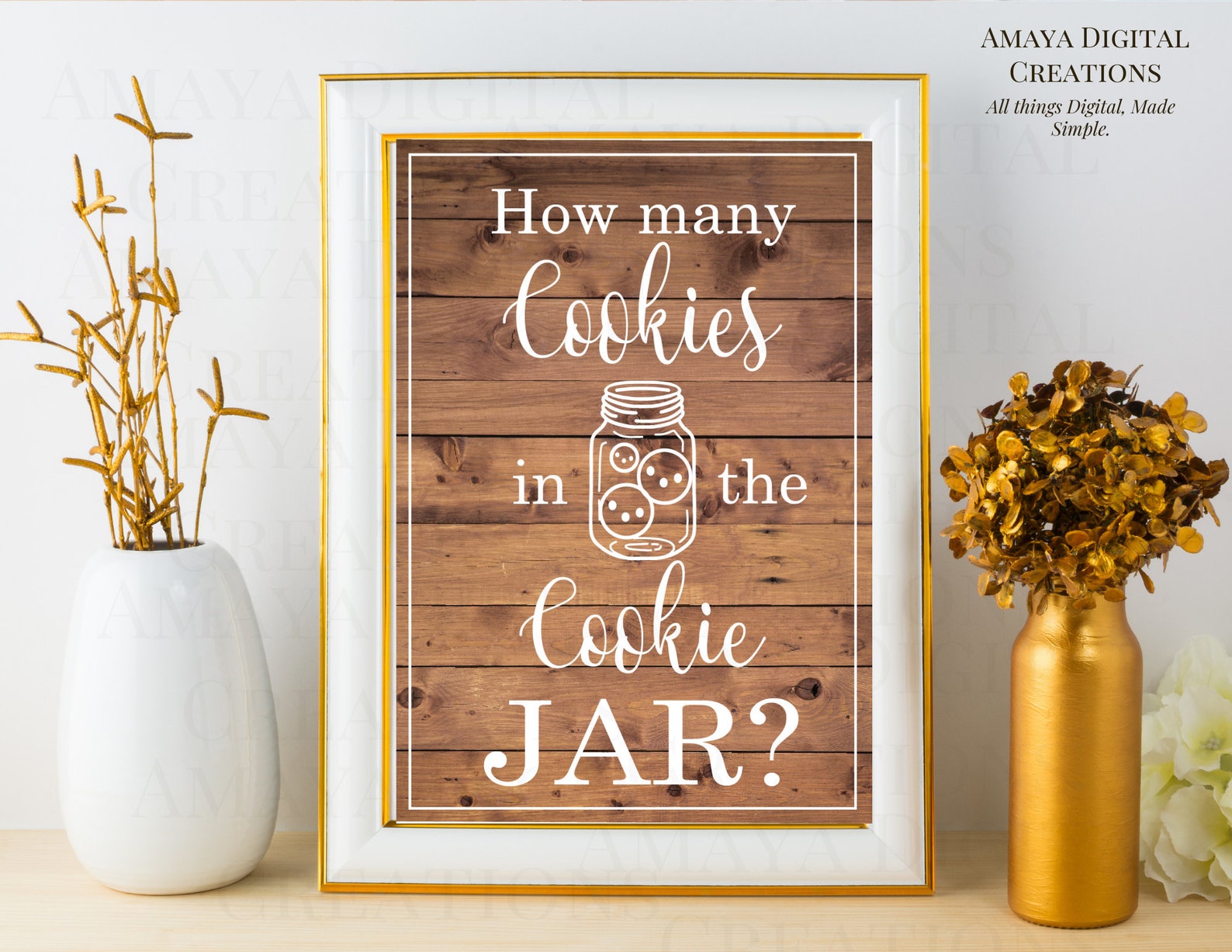 How Many Cookies in the Jar Game, Baby Shower Game Sign, Instant ...
