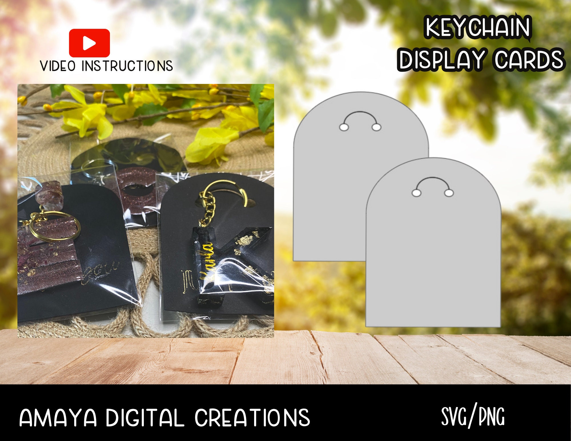 Keyring Template Digital Cut File SVG PNG Make Your Own Keyring Holder ...