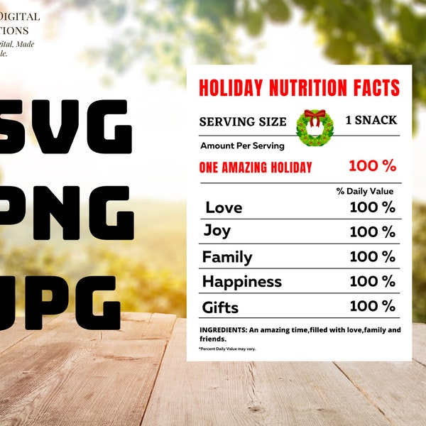 Nutrition Facts Template - Etsy