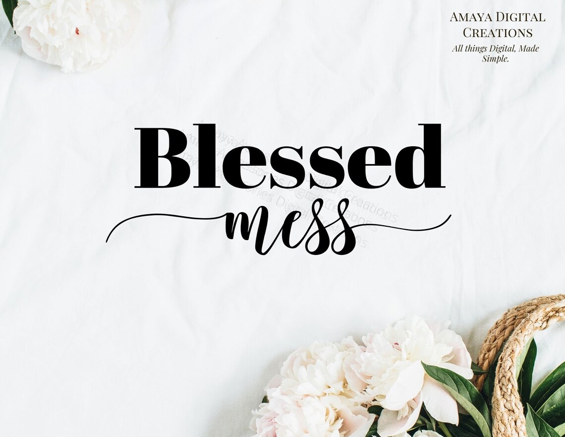 Blessed Mess SVGHome Sign SVGRustic Home Sign Instant | Etsy