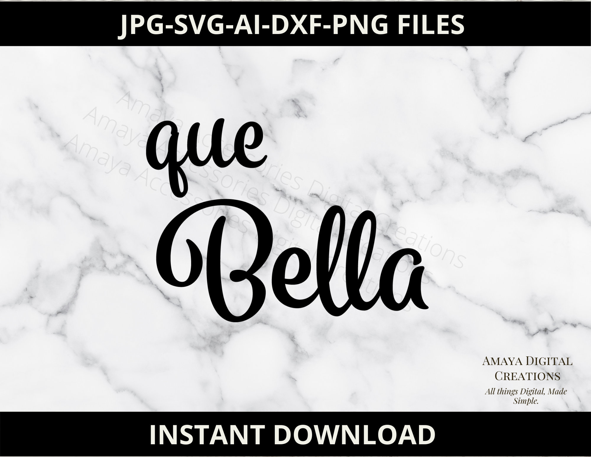 Que Bella SVG Latin Svg Instant Download Cricut Cut Files - Etsy