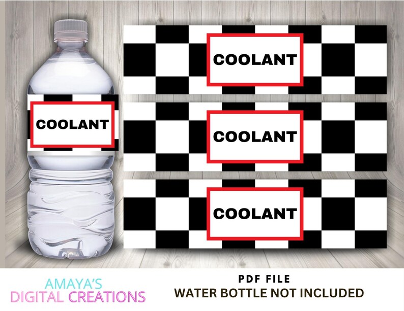 Race Car Water Bottle Labels, Birthday Party Decor (PDF) - Etsy