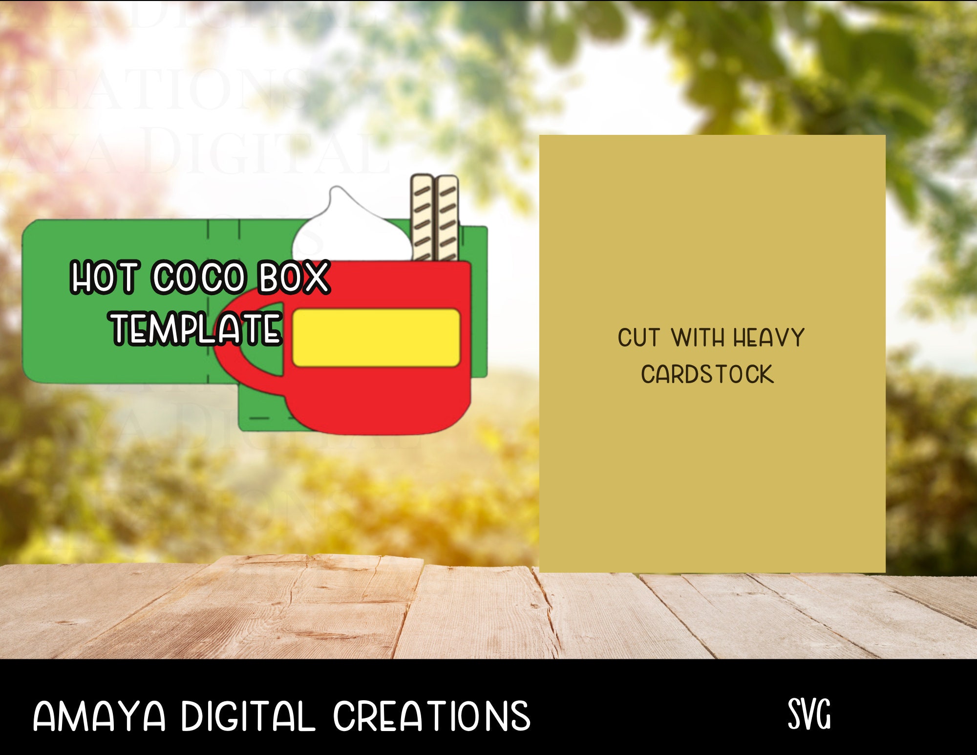 Hot Coco Box Template Digital Cut File SVG Make Your Own Hot Coco ...