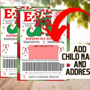 Editable Elf Shipping Label Template |elf Mail Label | Digital Download ...