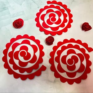 Rolled Paper Flower| 3D Paper Rose Template | Cricut & Silhouette Cut ...