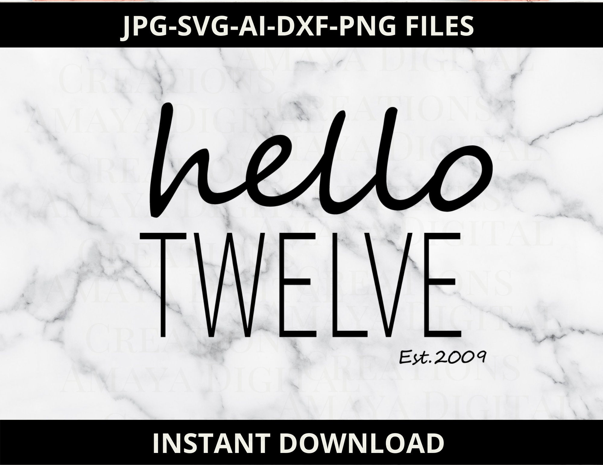 Hello Twelve SVG Süßer Geburtstag sVG 12. Geburtstag SVG | Etsy Schweiz