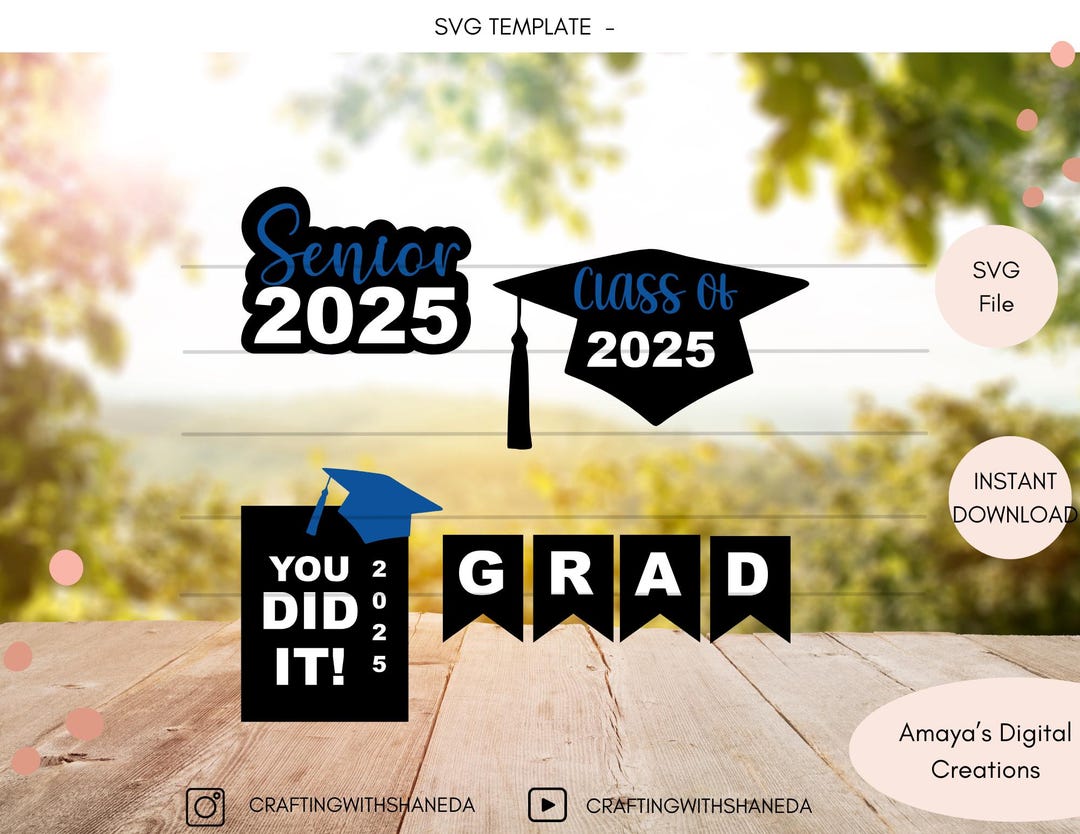 Graduation 2025 SVG Bundle, Senior Cap and Gown Cut File (instant ...