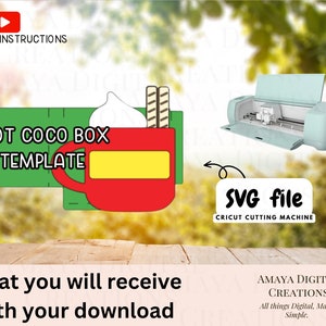 Hot Coco Box Template Digital Cut File SVG Make Your Own Hot Coco ...