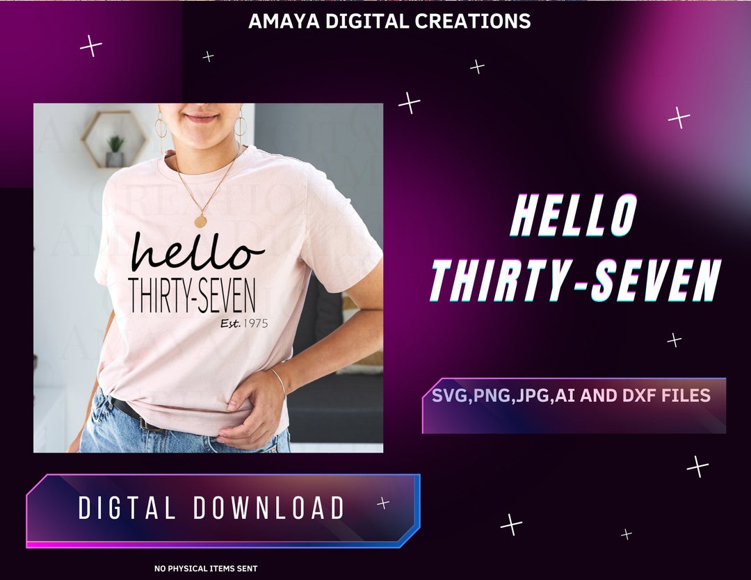Hello Thirty-seven SVG, Cute Birthday SVG, 37th Birthday SVG, Birthday ...