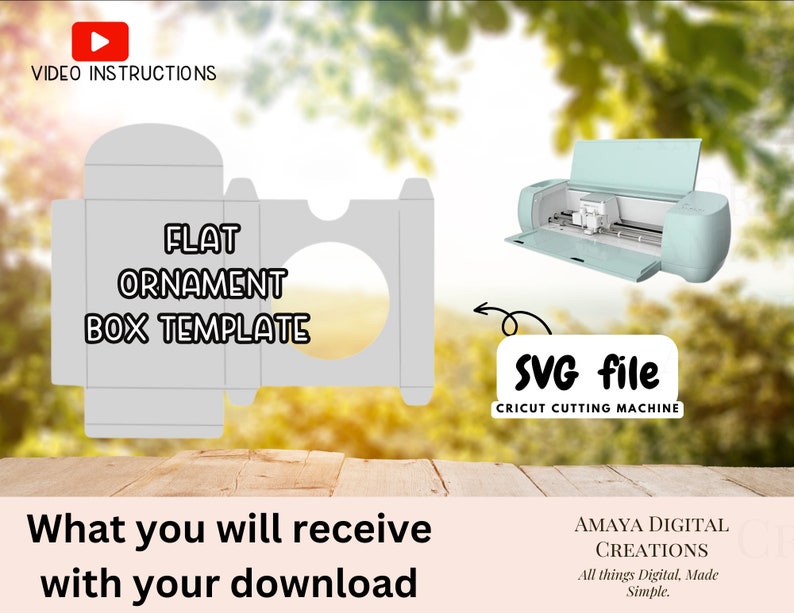 Flat Box Ornament Template | SVG PNG Digital Cut File - Etsy