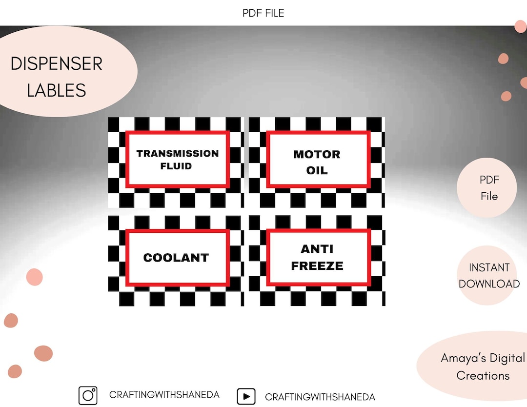Transmission Fluid Party Sign ,party Decor Instant Download, Racing Car ...