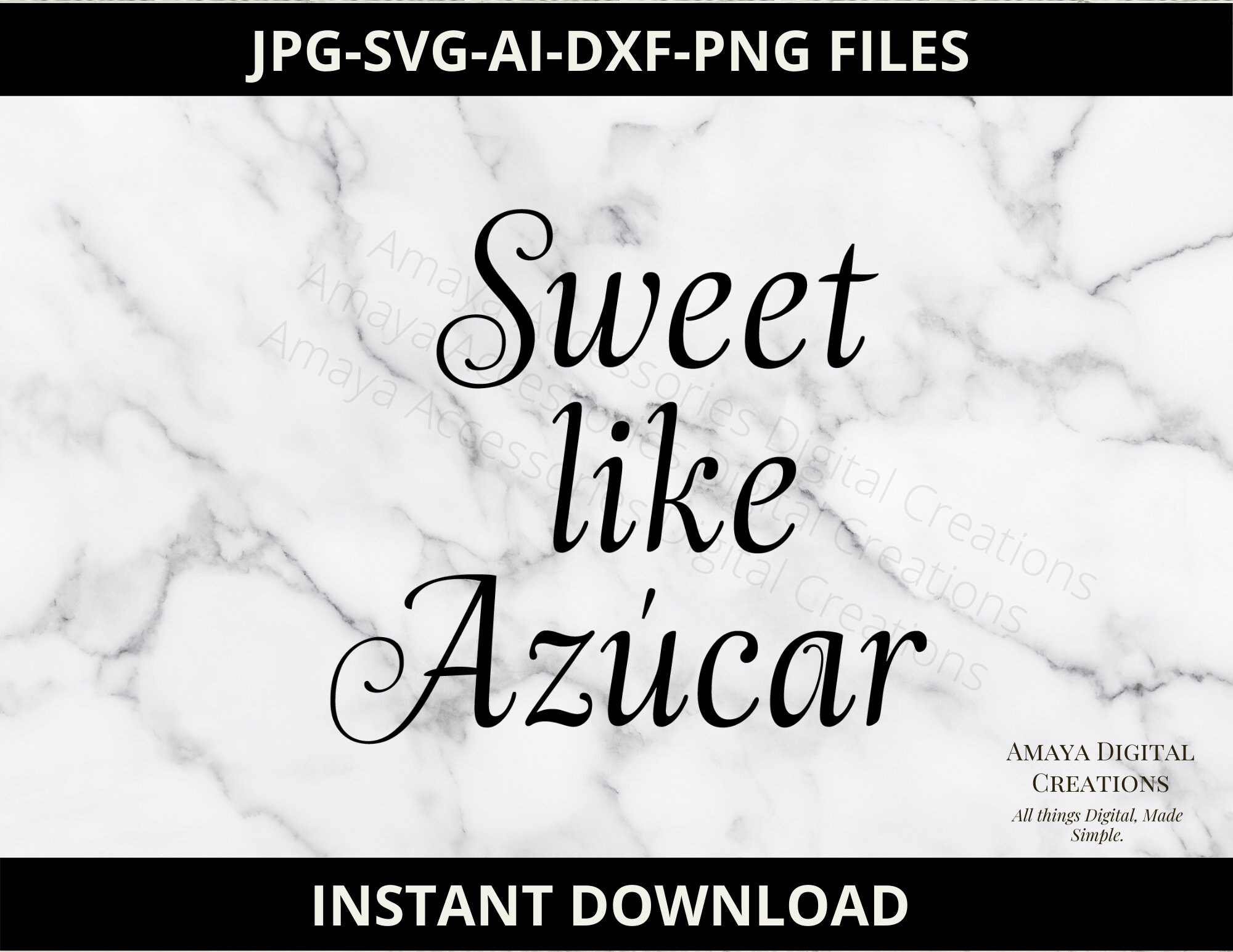 Sweet like Azucar SVG Latin Svg Instant Download Cricut Cut | Etsy
