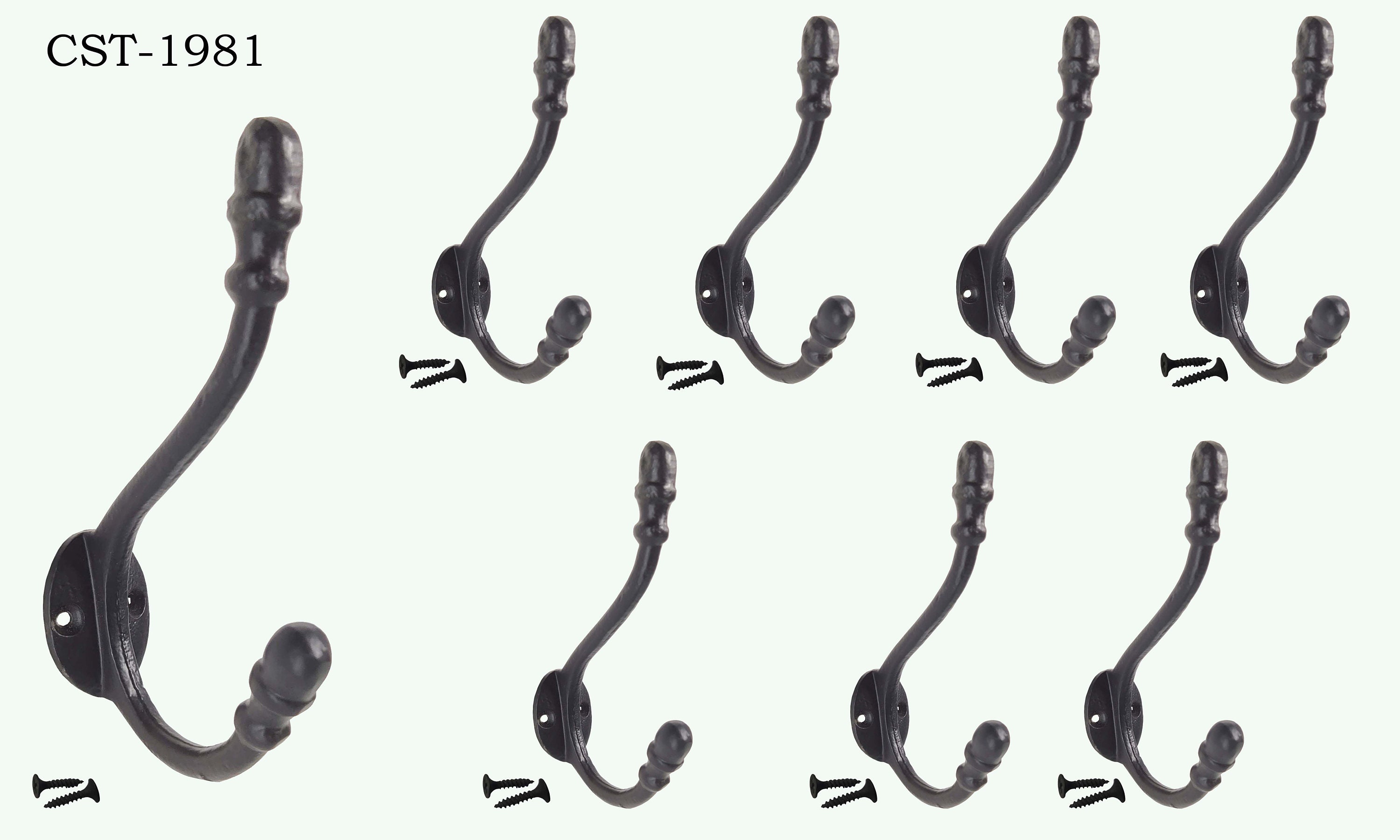 Set of 8 Cast Iron Coat Hooks / Wall Mounted Rustic Farmhouse - Etsy