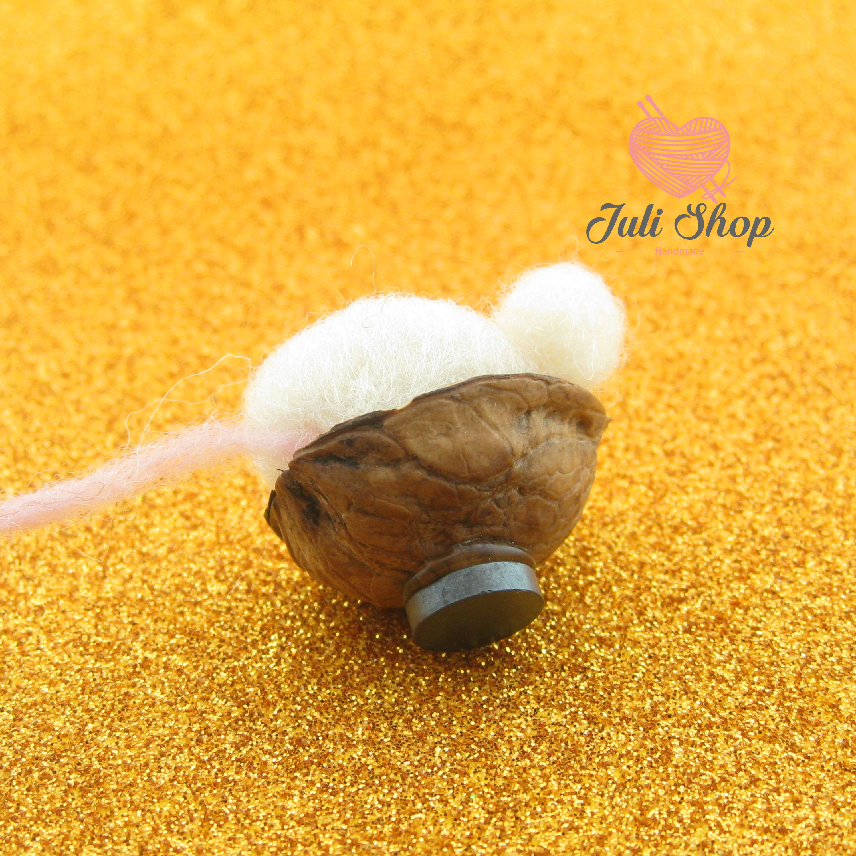 Sleepy Mouse in Walnut Shell Baby Mouse Felted Mouse Fridge - Etsy