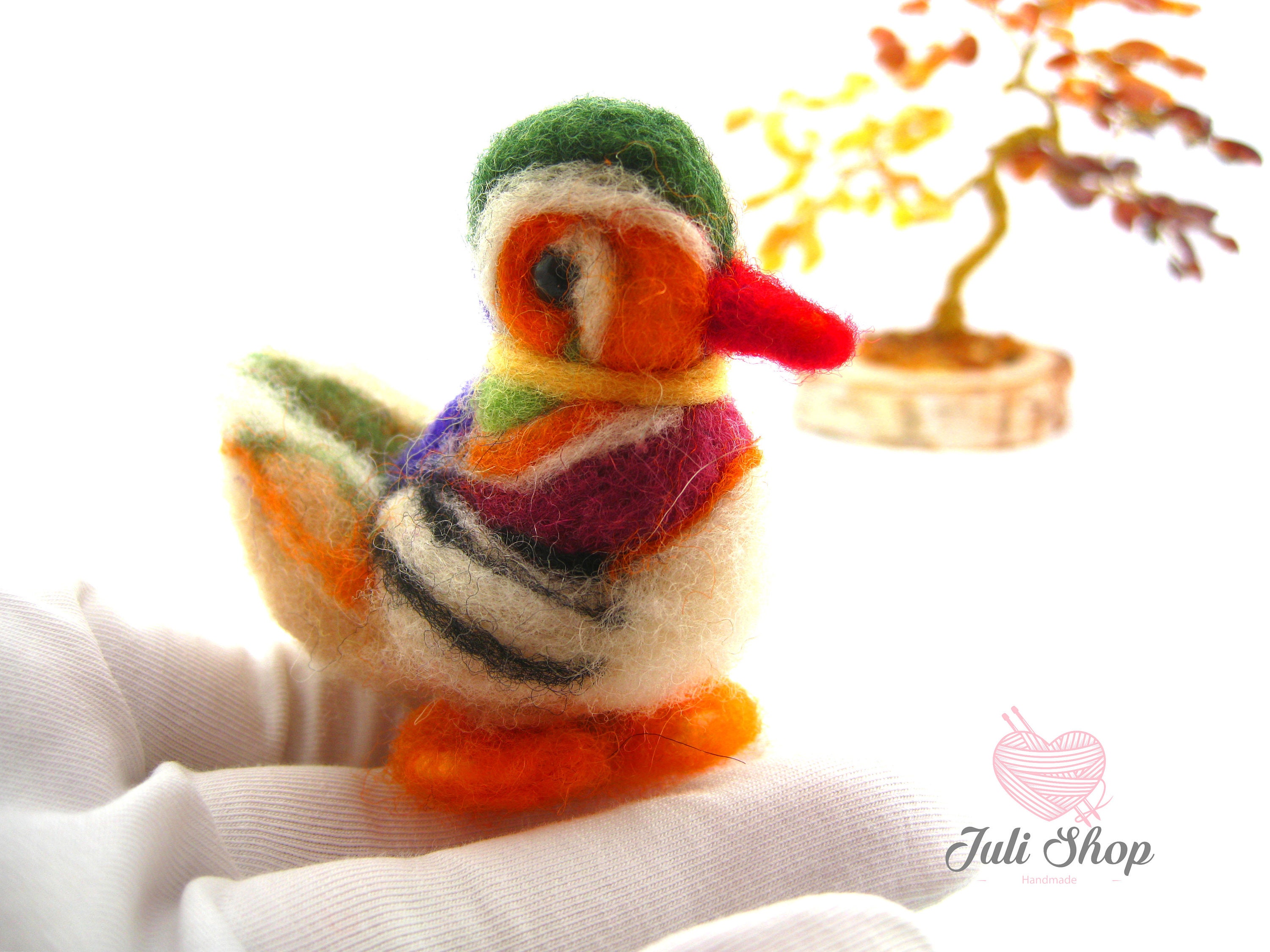 Mallard Duck, Needle Felted Duck, Small Duck, Felt Bird,miniature Duck ...