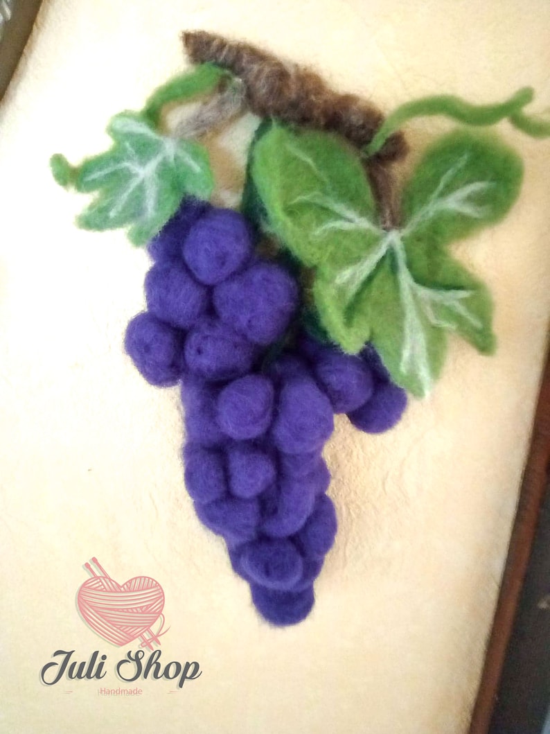 Felted Grape Vine Wall Decoration,wall With Wool, Felt Wall Art, Wet ...