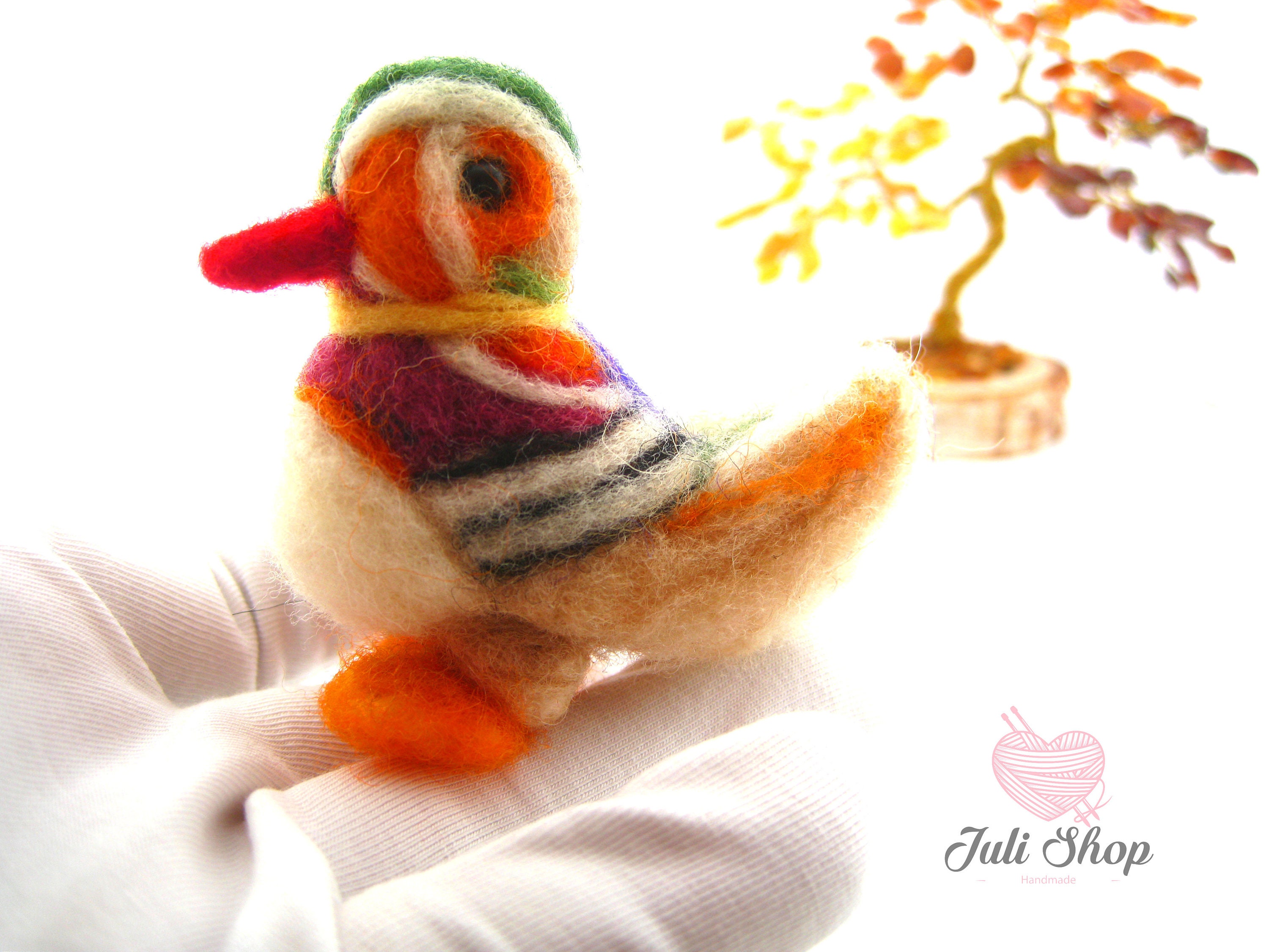 Mallard Duck Needle Felted Duck Small Duck Felt | Etsy