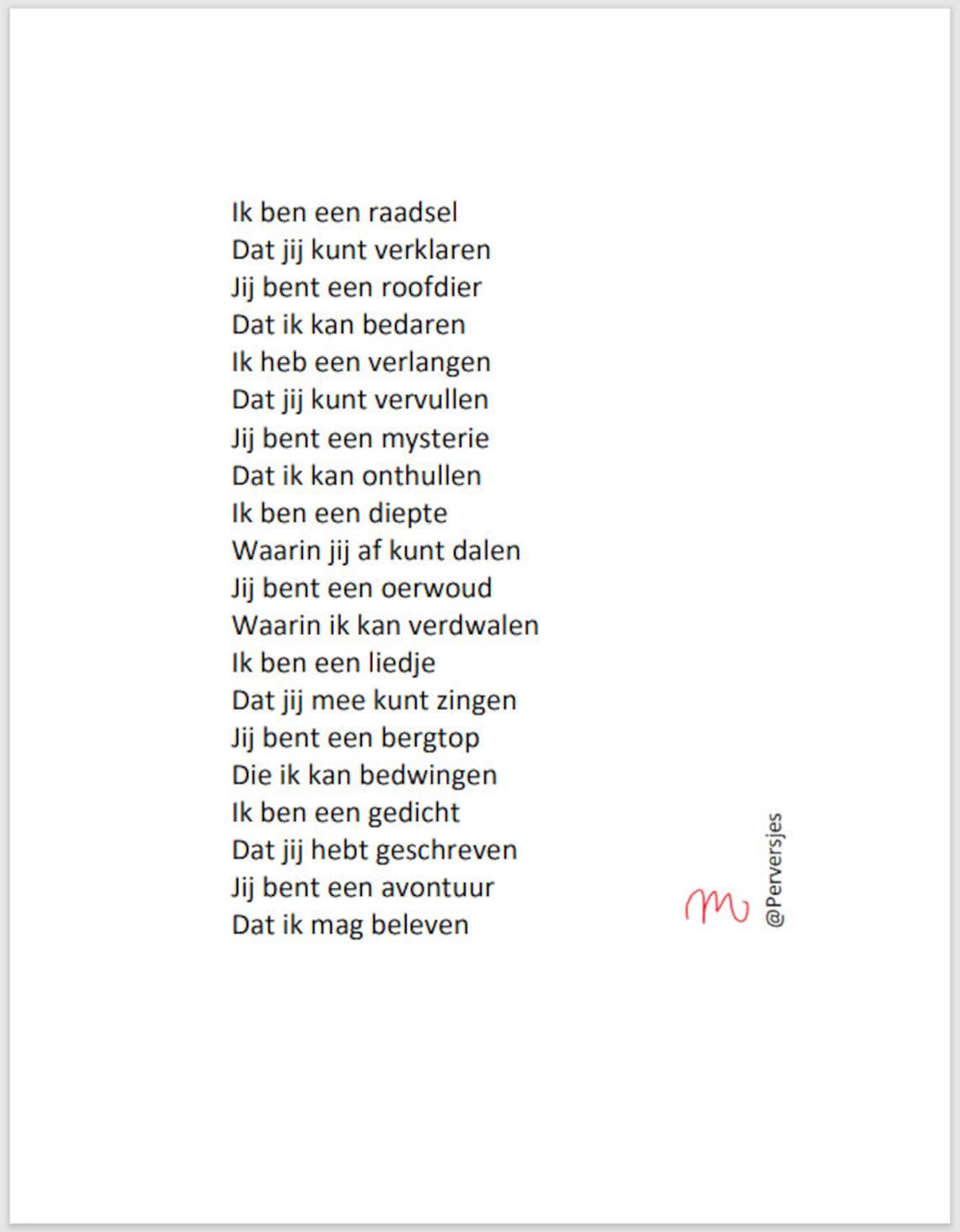 Gedicht: Ik ben een raadsel, dat jij kunt verklaren digitale versie A4 ...
