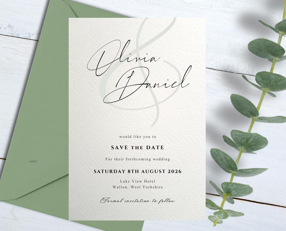 Contemporary Design Save the Date Cards, Save the Date, White or Ivory ...