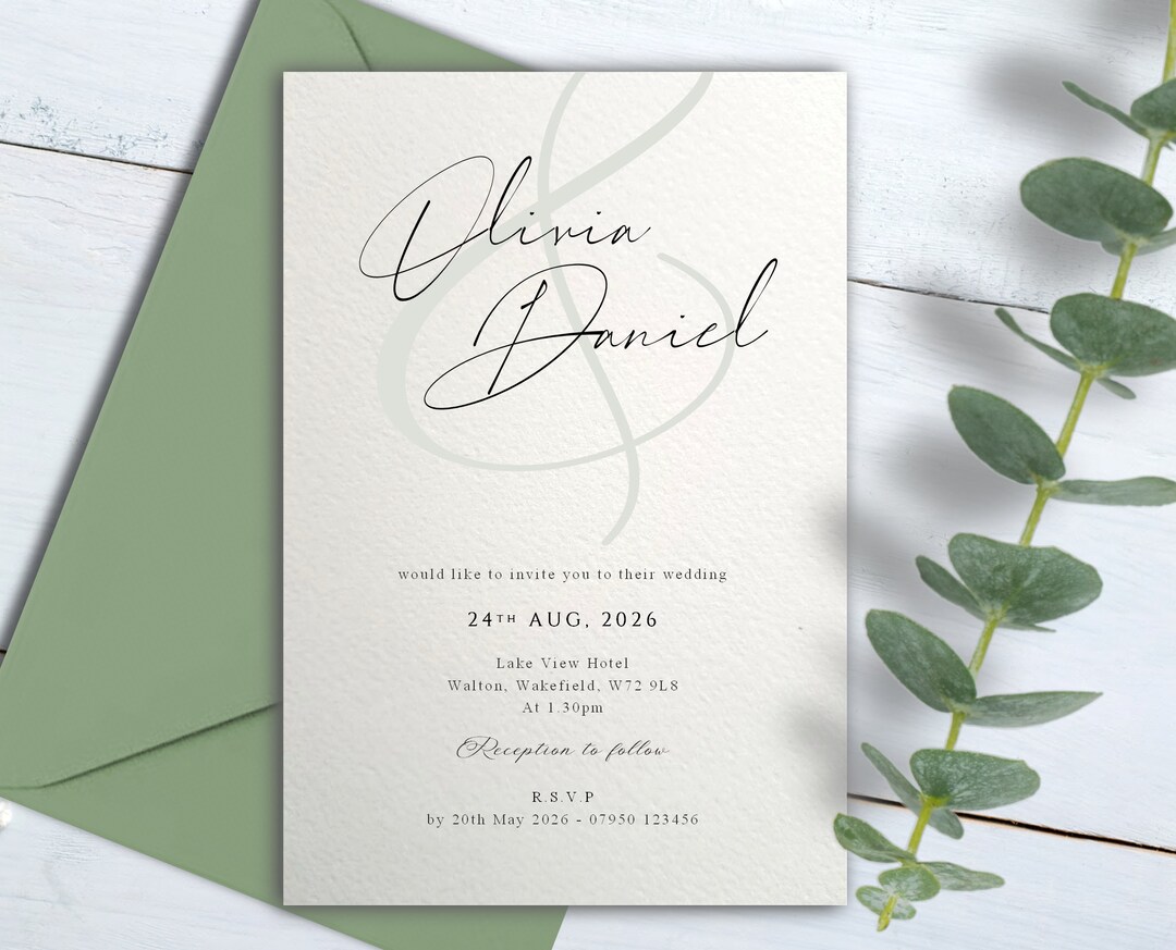 Initial Wedding Invitations Personalised, Evening Reception Invitation ...
