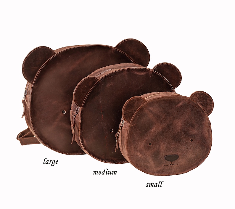 Personalized bear backpack Kids bag Childrens leather | Etsy