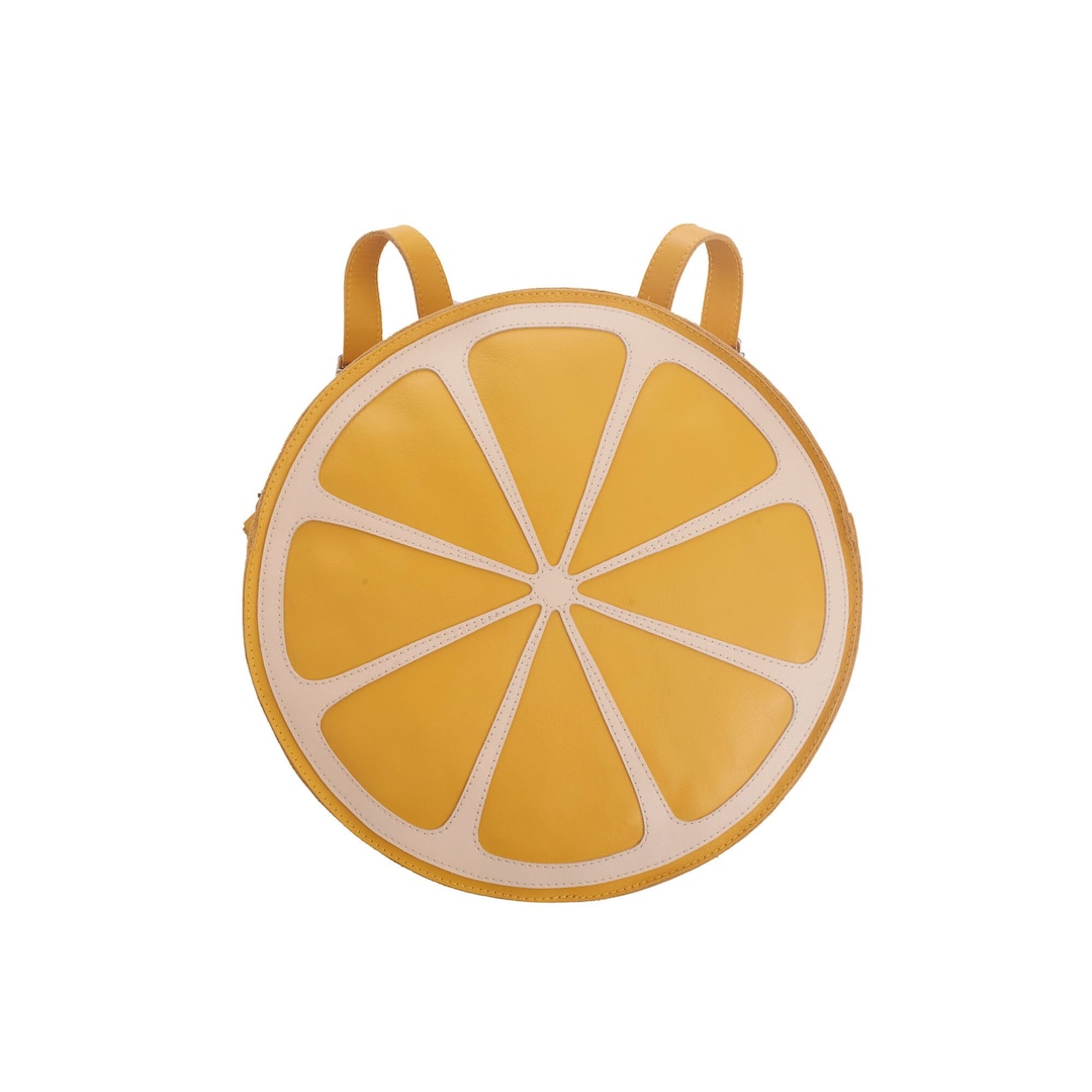 Lemon Slice Leather Backpack, Kawaii Backpack, Personalized Funny ...