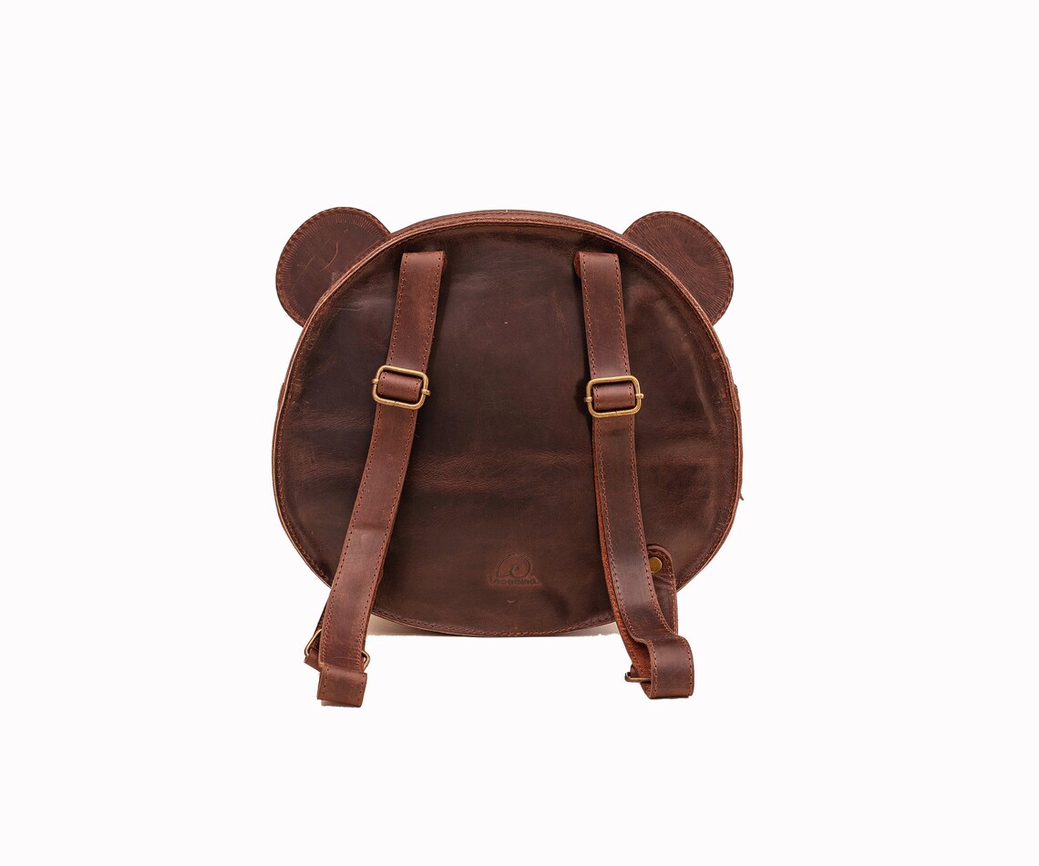 Personalized bear backpack Kids bag Childrens leather | Etsy