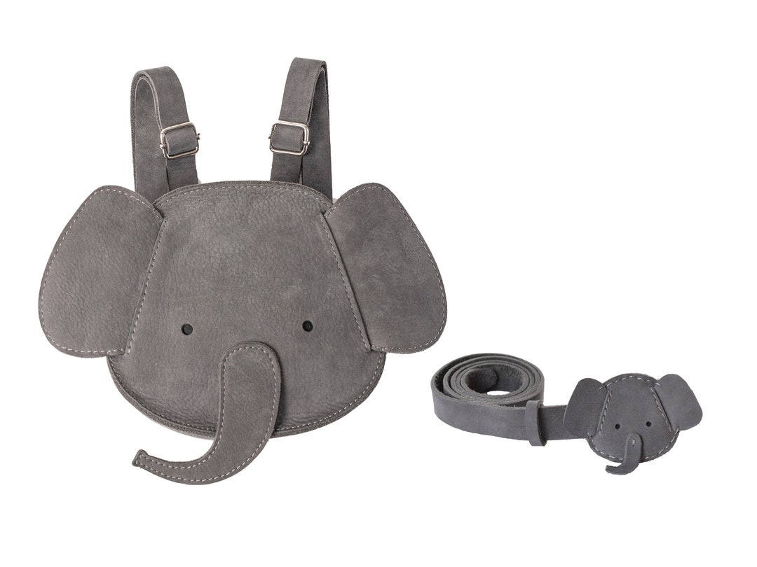 Nubuck Leather Elephant Backpack for Children, Kids Birthday Gift ...
