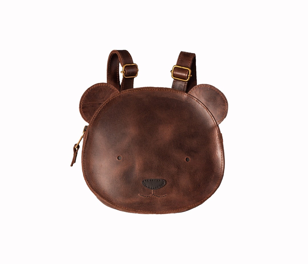 Leather Teddy Bear Backpack for Kids, Cute Animal Bag, Bear Bag for ...