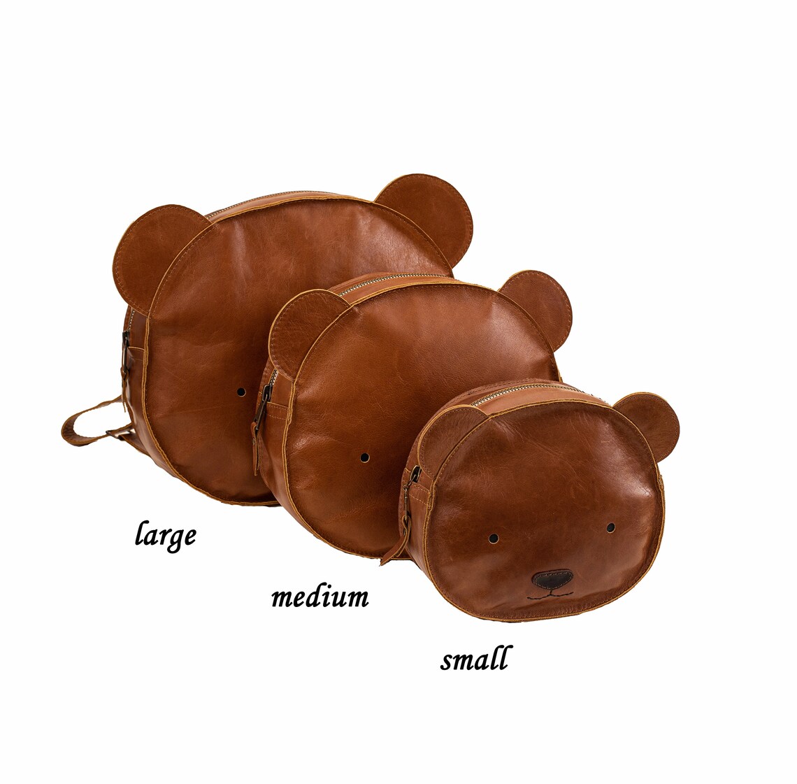 Personalized bear backpack Kids bag Childrens leather | Etsy