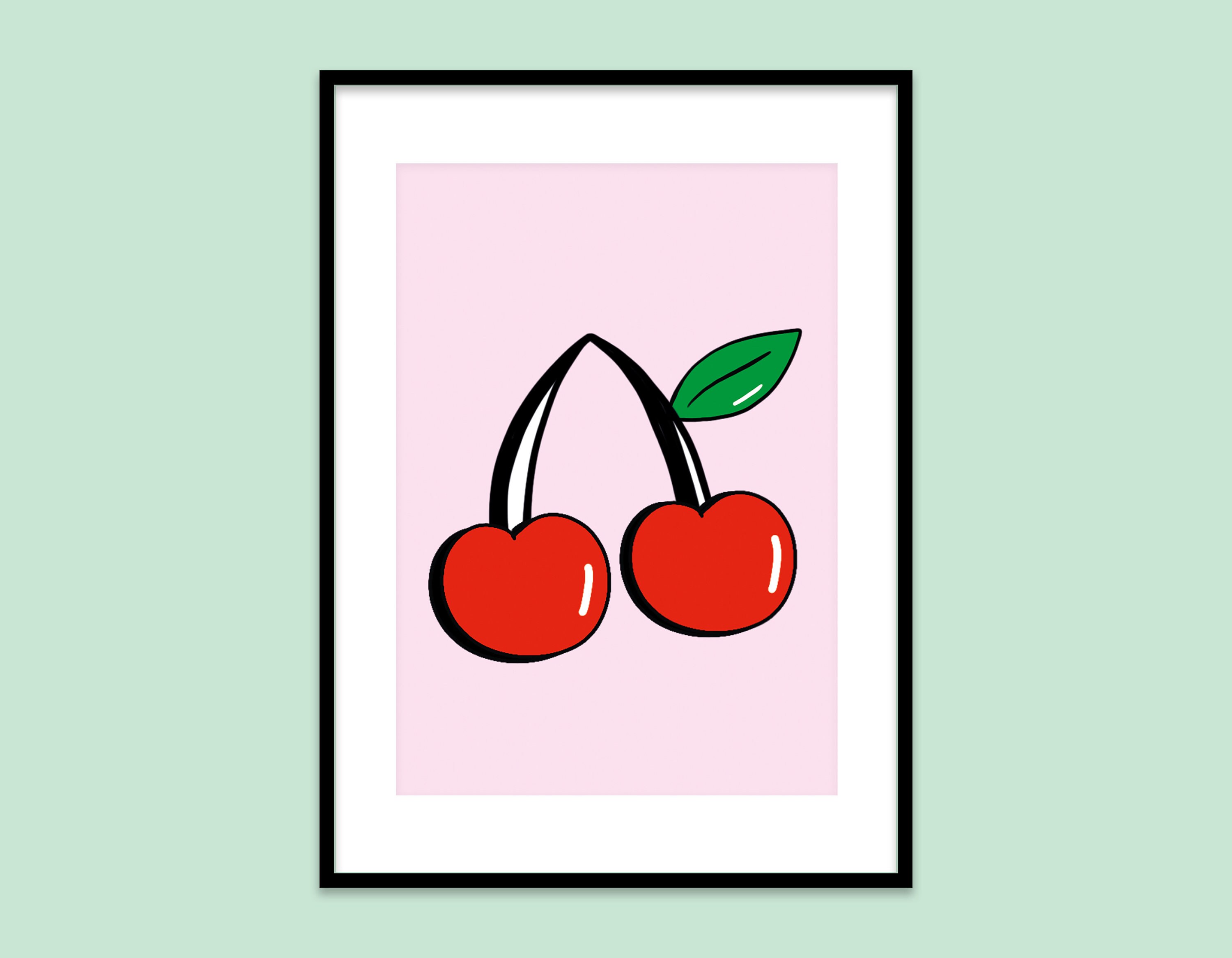 Cherries print A5 A4 | Etsy