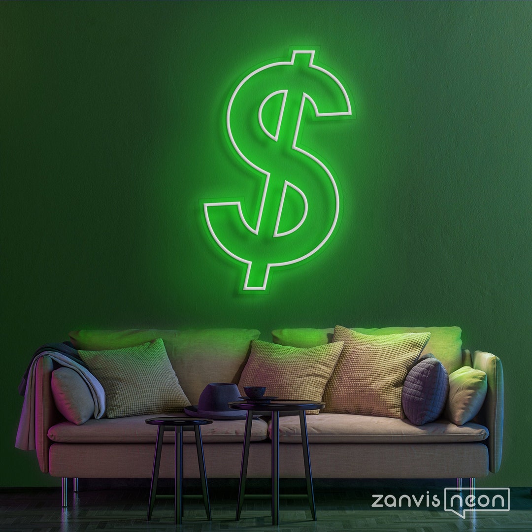 Dollar Sign Neon Light: Office Decor, Wall Art - Etsy