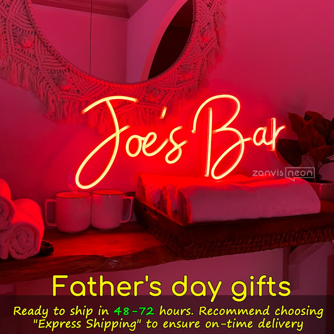 FATHER'S DAY Gifts Custom Neon Signs Dad Signs Family Wall Sign, Family ...