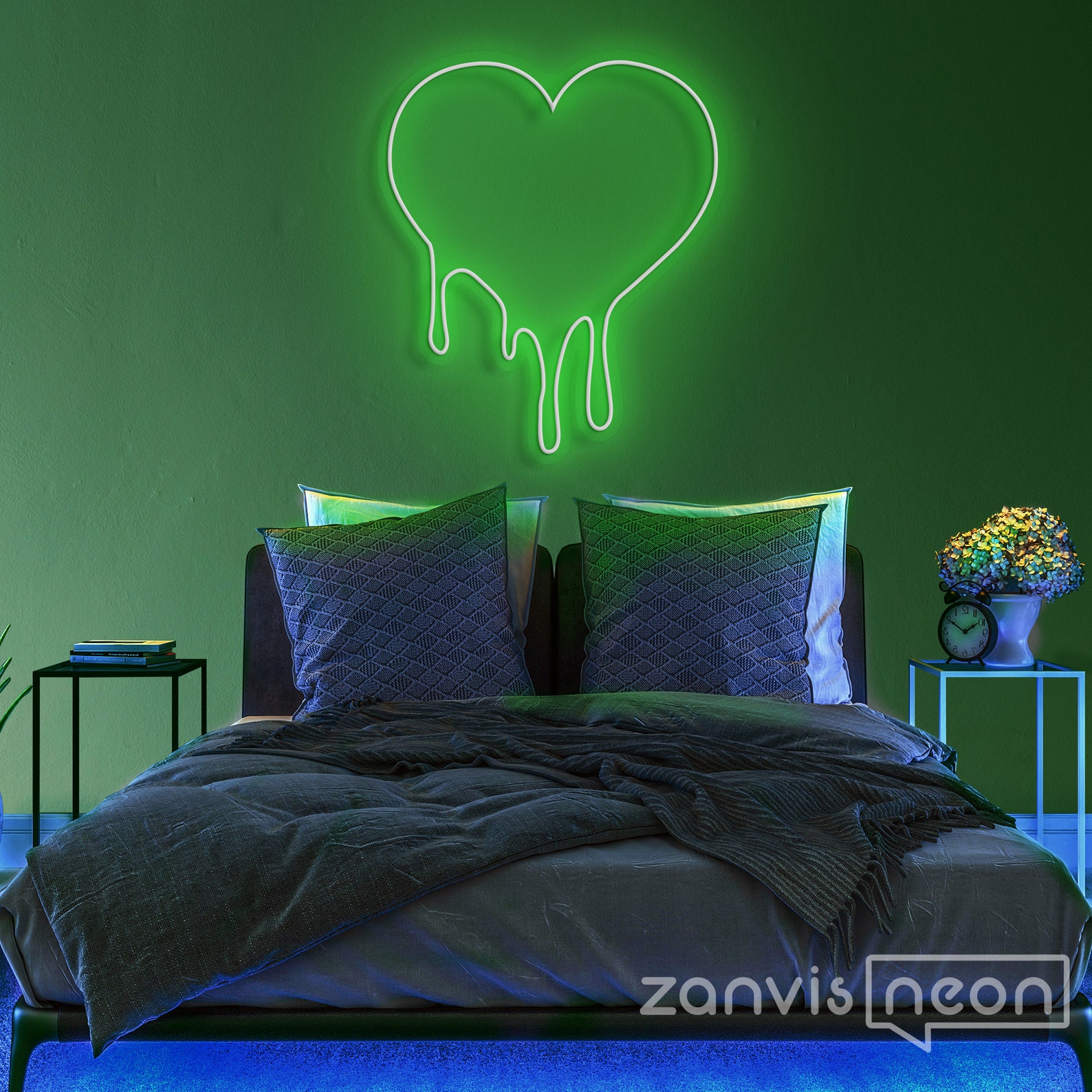MELTING HEART DRIPPING Heart Neon Sign Light Office Living Room ...