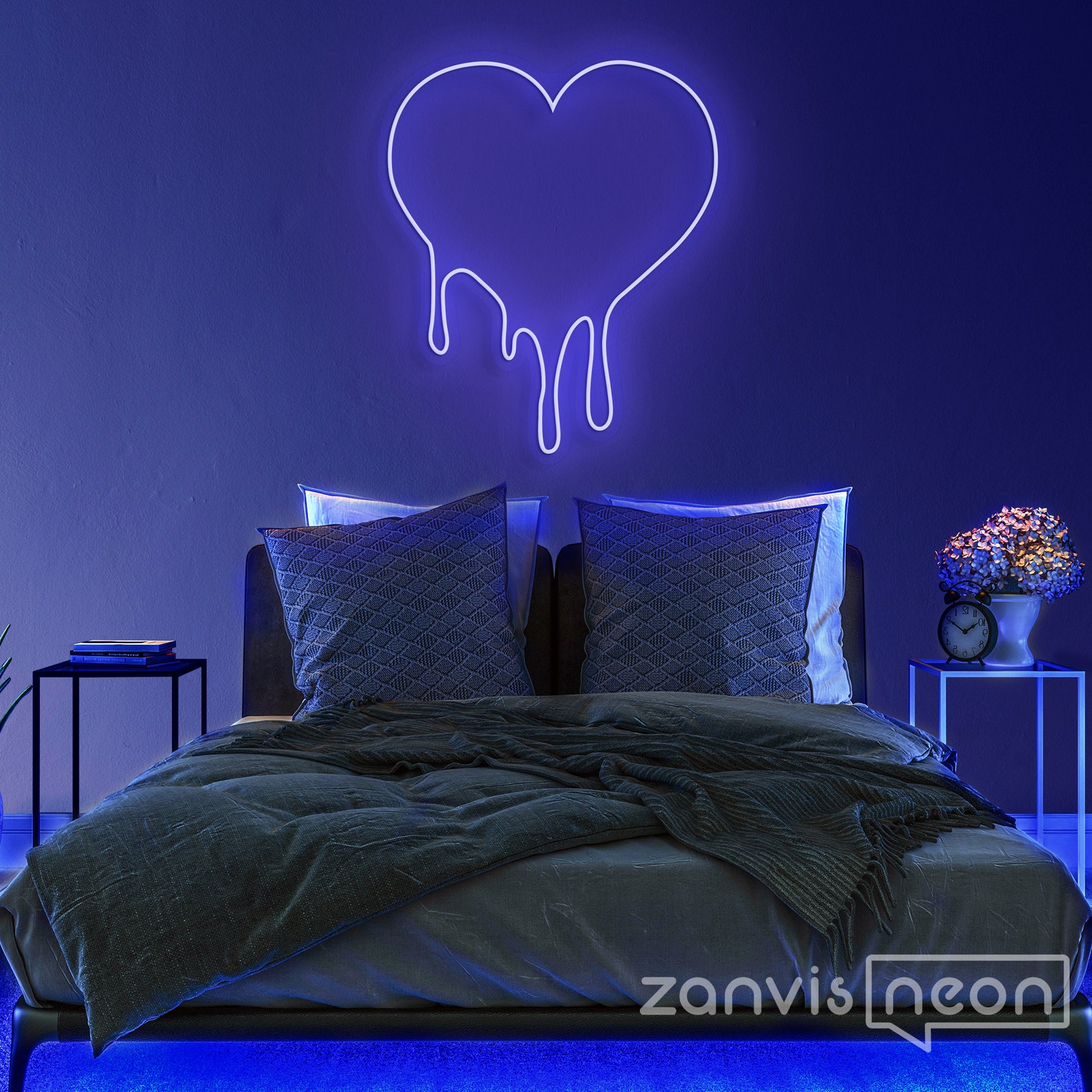 MELTING HEART DRIPPING Heart Neon Sign Light Office Living Room ...