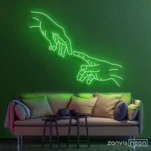 HAND OF GOD Neon Sign Light Office Living Room Interior Design, Neon ...