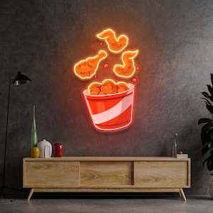 Custom Fried Chicken Neon Sign, Chicken Led Light, Street Food Neon ...