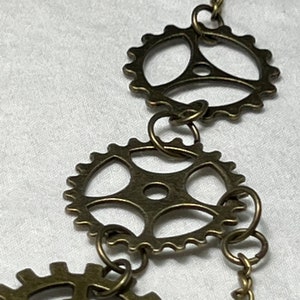 Steampunk Necklace With Bronze Gears and Chains is Adjustable From ...