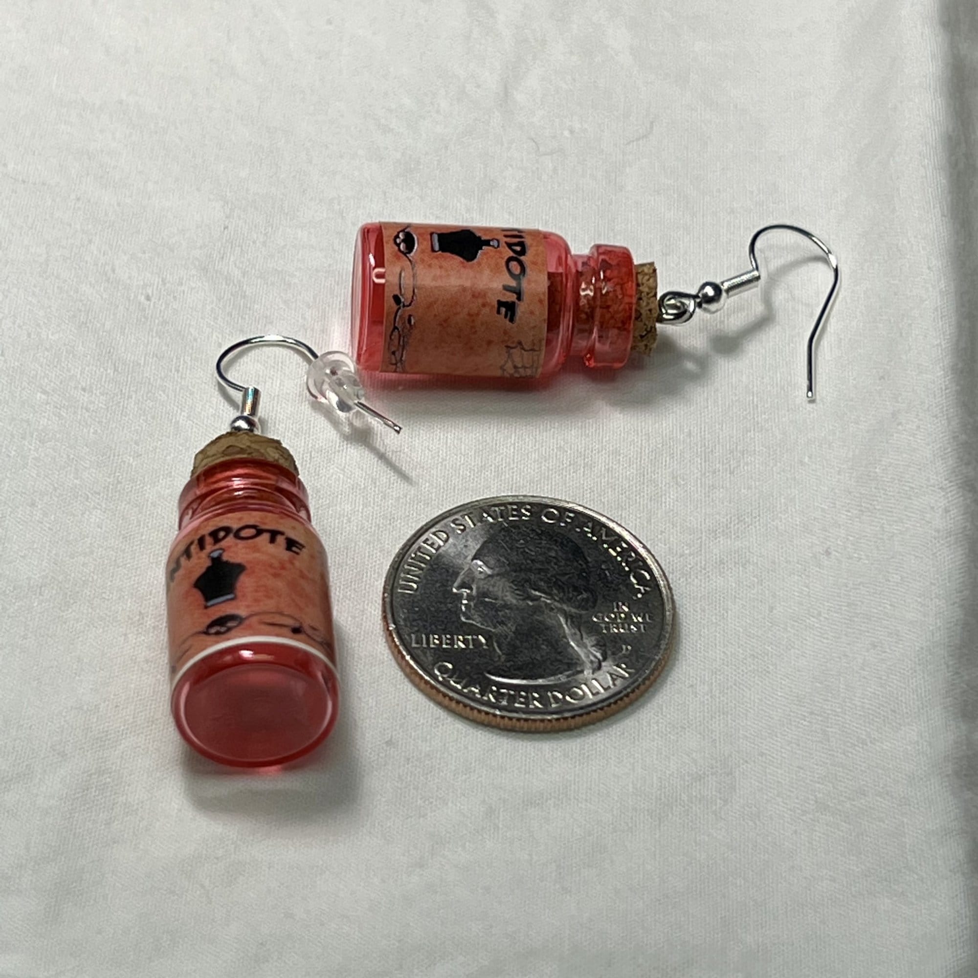 Antidote Bright Orange Wizard Potion Charm Bottle Earrings - Etsy