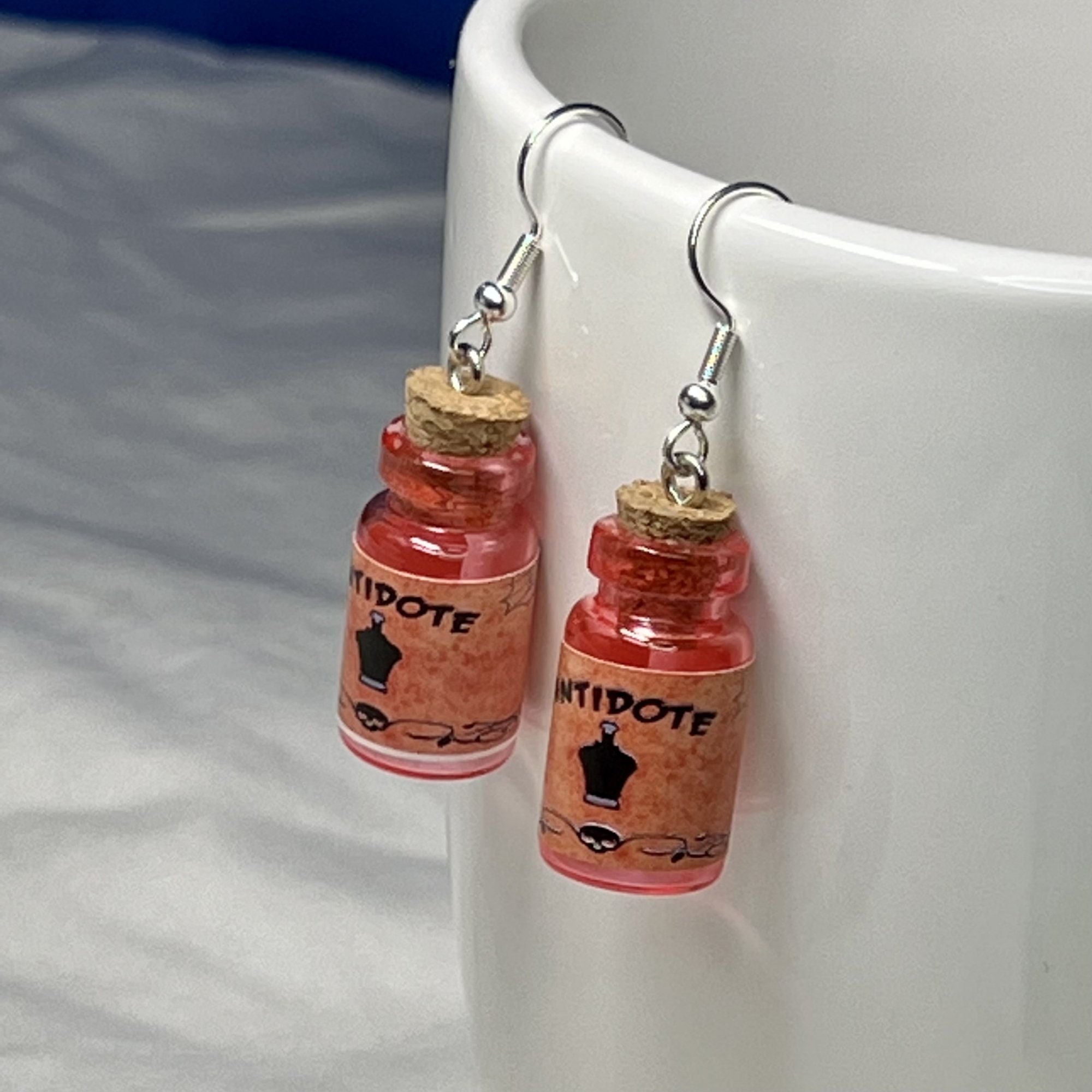 Antidote Bright Orange Wizard Potion Charm Bottle Earrings - Etsy